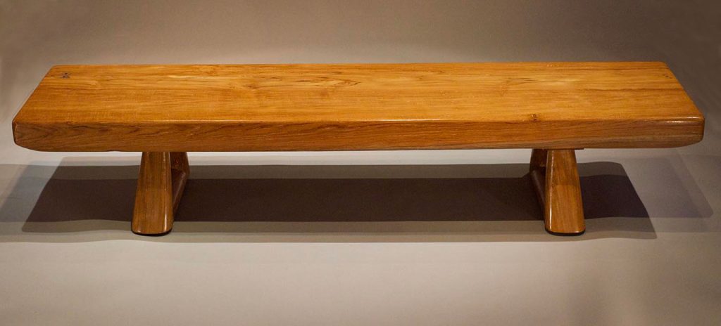 Single Slab Bench, 5" thick with modern triangle legs - Jalan Jalan Home